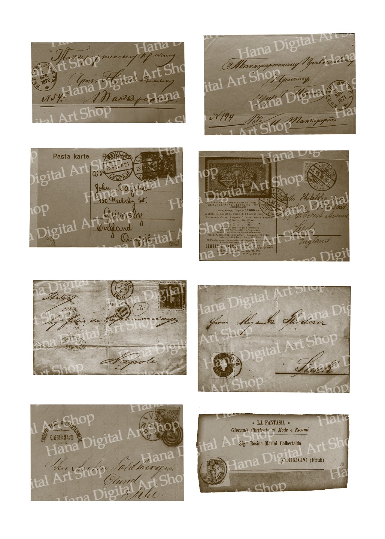 POST STICKERS, Printable Images, Vintage Art, Instant Download, Digital ...