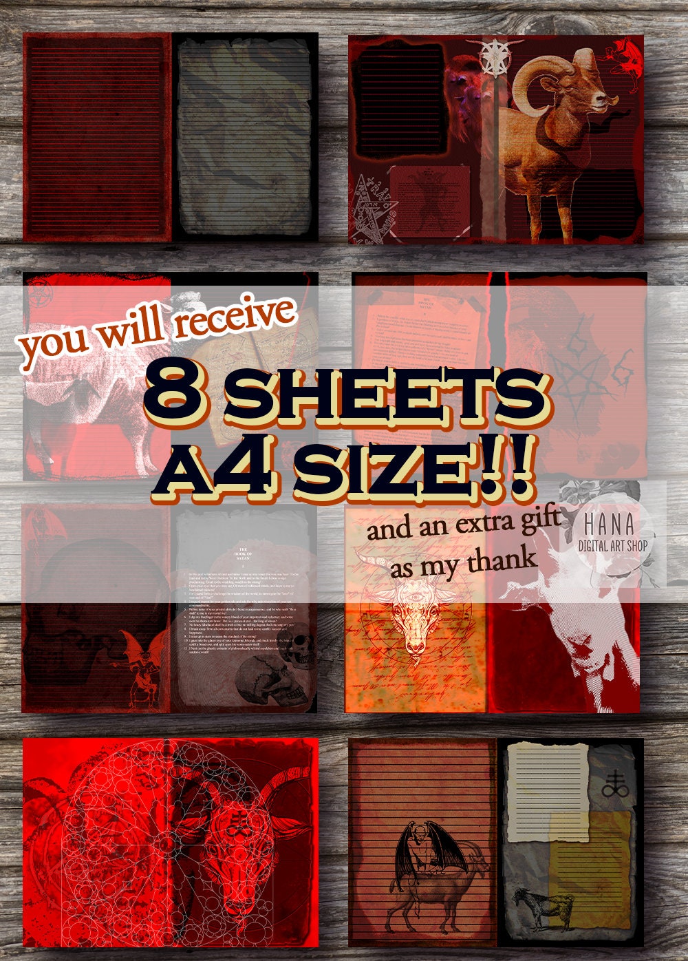 DIGITAL SATANIC Journal Printable Pages, Digital Ephemera Download ...