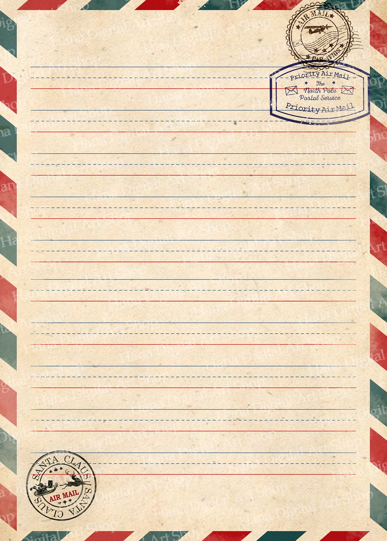 AIR MAIL PAPER Pack, Vintage Writing Envelope Paper, Printable Envelope ...