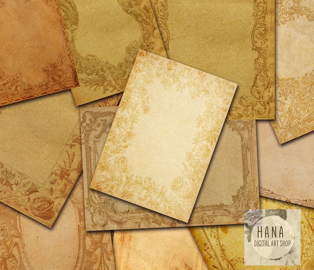VINTAGE FRAME PAPER, Background Paper, Journal Book Paper, Digital ...