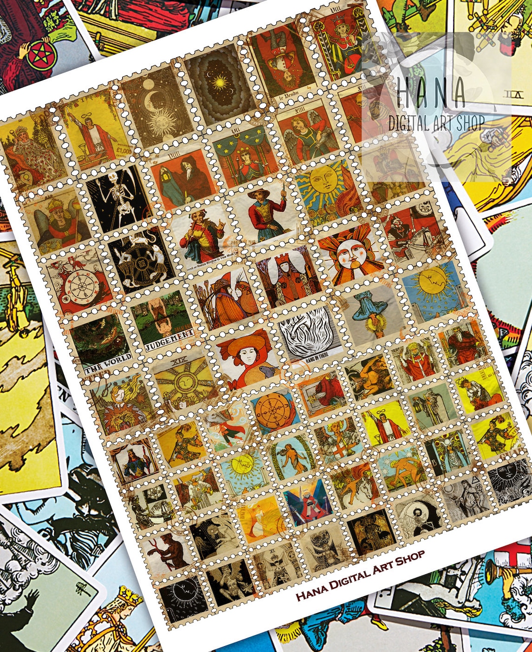 48 TAROT STAMPS, Fairy Printable Stamp, Vintage Stamp, Fairy Stamps ...