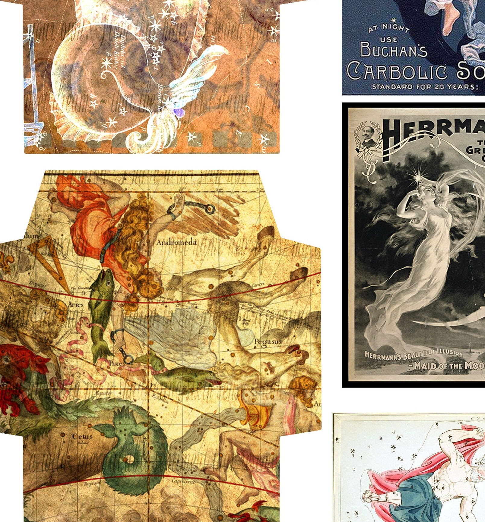 LUNAR WITCH Crafting Kit, Collage Kit, Ephemera, Scrapbook, Grimoire ...