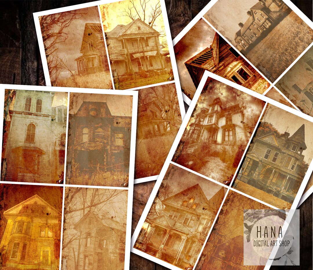 HAUNTED HOUSE Postcard, Halloween Ephemera, Horror House, Horror ...