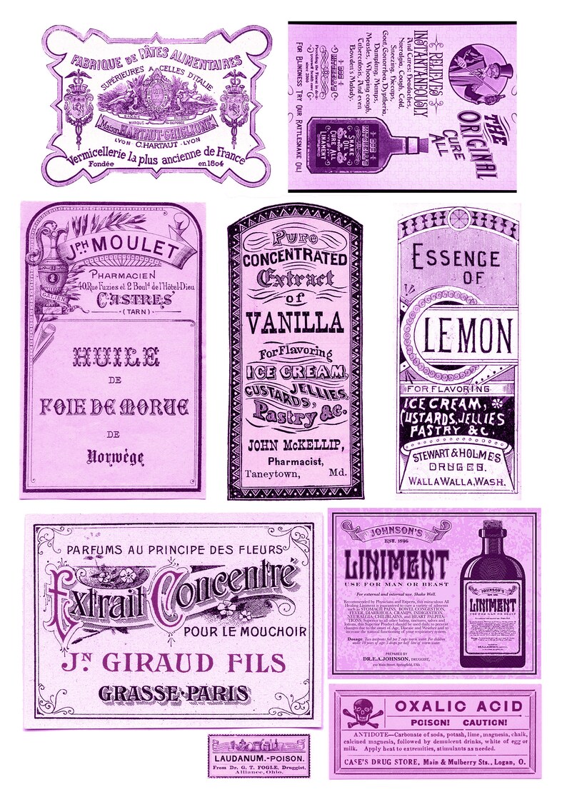 PURPLE VINTAGE EPHEMERA, Pink Junk Journal, Pink Printable Kit, Vintage ...