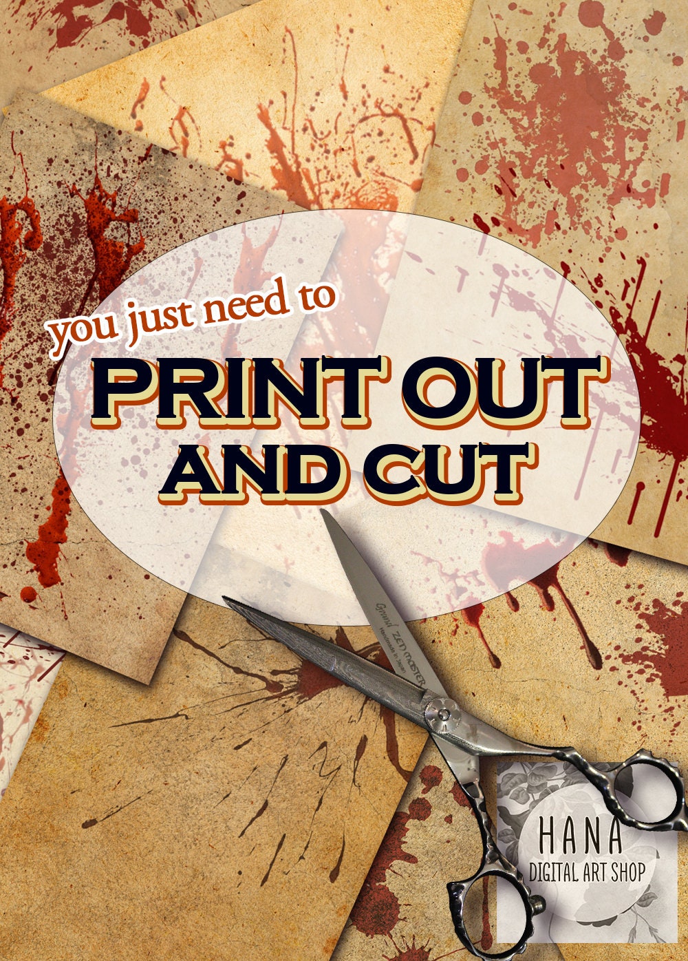 BLOODY PAPER PACK, Creepy Paper, Journal Printable Pages, Digital ...