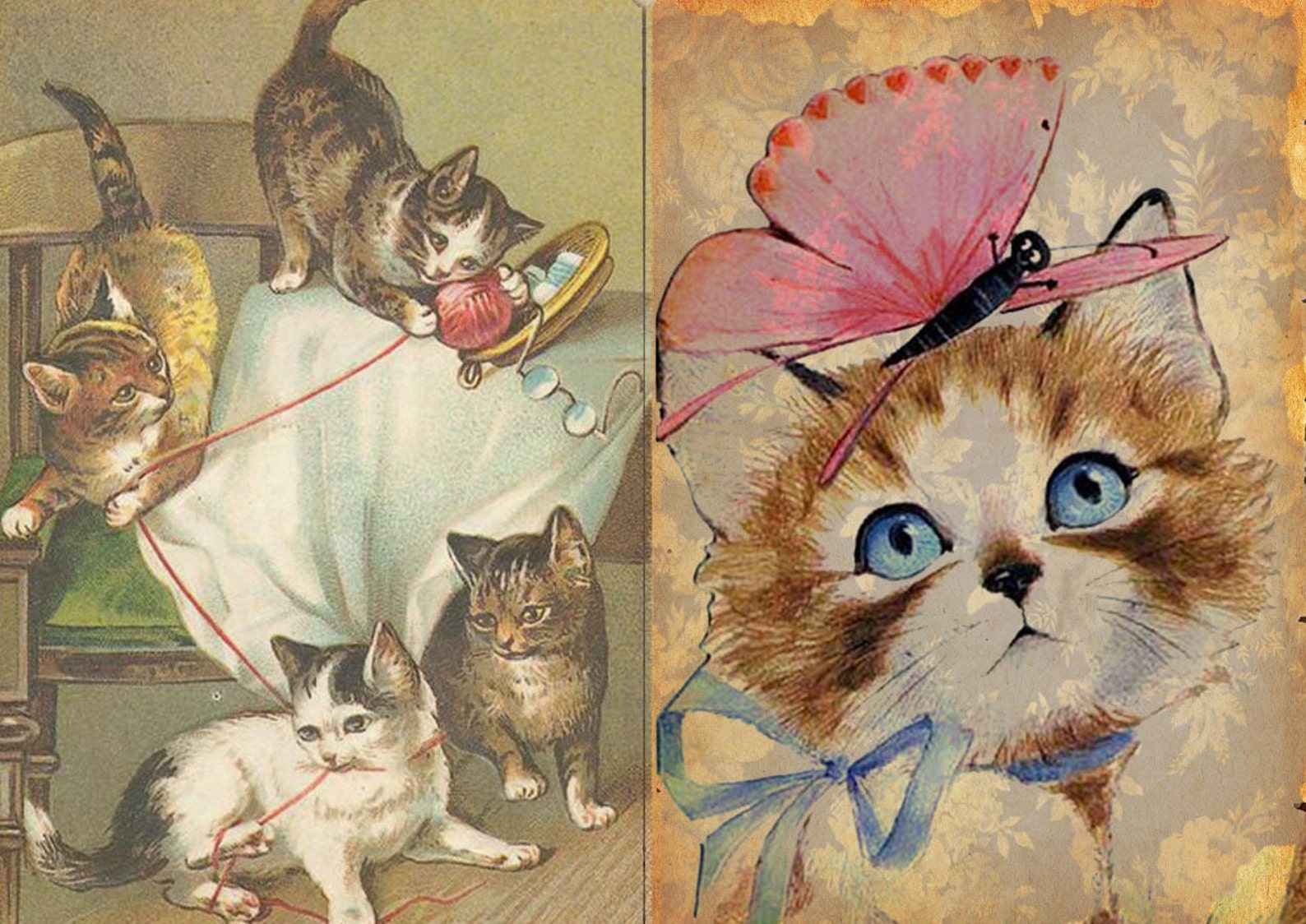 DIGITAL VINTAGE CAT Printable Journal Pages, Cat, Vintage Cat Journal ...