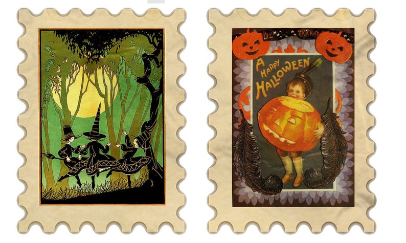 50 STAMPS, Printable Halloween Stamp, Halloween Letters, Horror Stamps ...