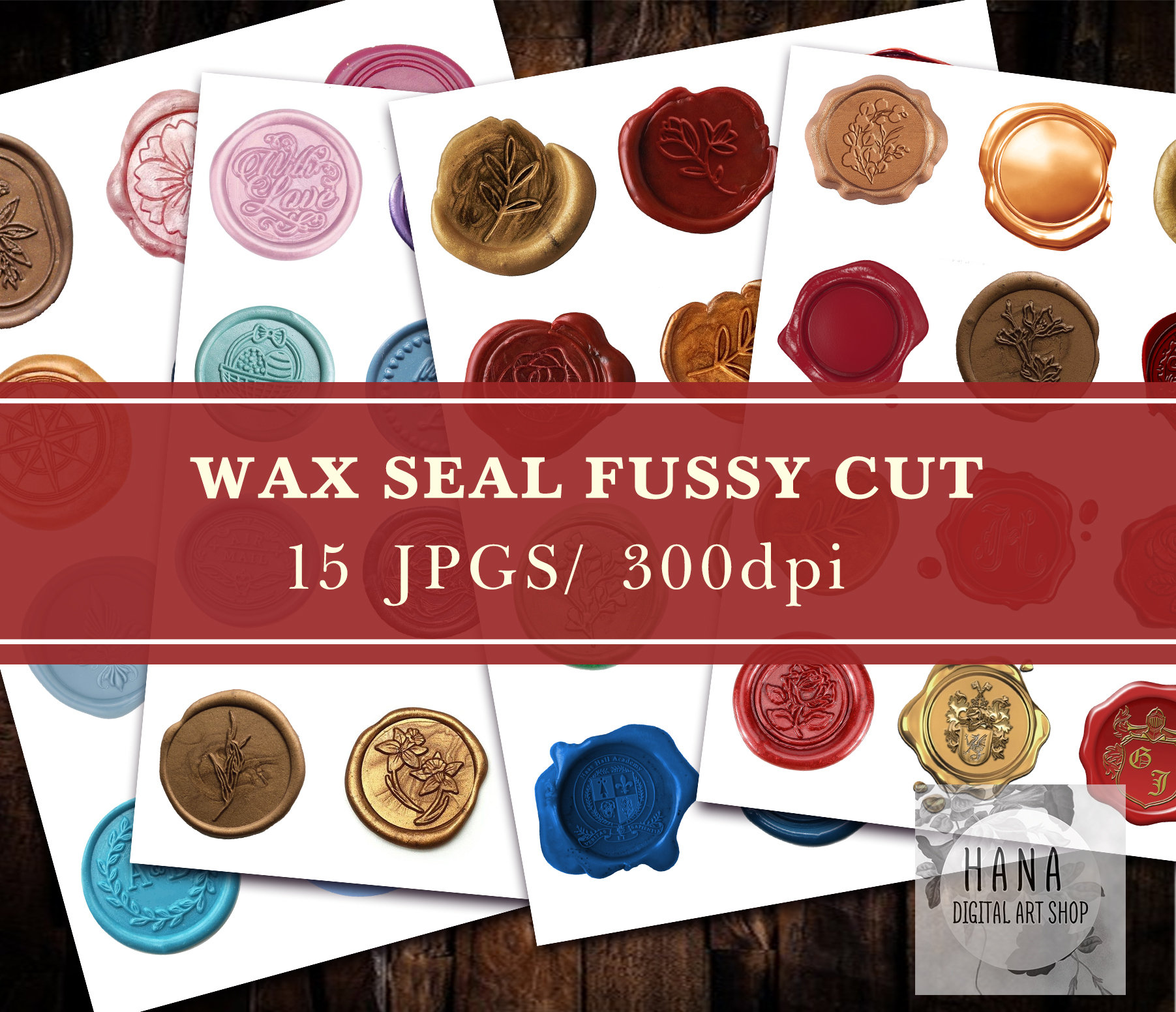 WAX SEAL Fussy Cut, Wax Clipart, Wax Seal Stamps Fussy Cut, Scrapbook ...