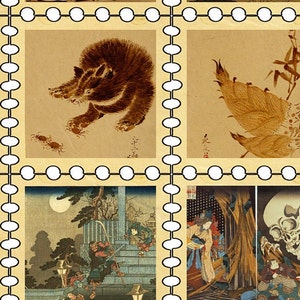 48 JAPANESE STAMPS, JAPANESE Printable Stamp, Vintage Stamp, Painting ...