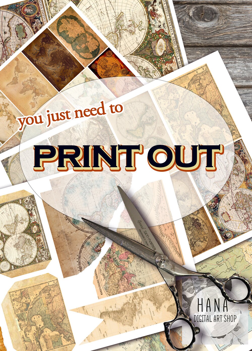 SMALL MAPS Cards, Printable Vintage Map Paper, Junk Journal Ephemera ...