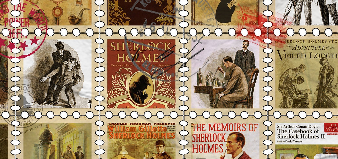 48 SHERLOCK HOLMES STAMPS, Printable Stamp, Vintage Stamp, Holmes ...