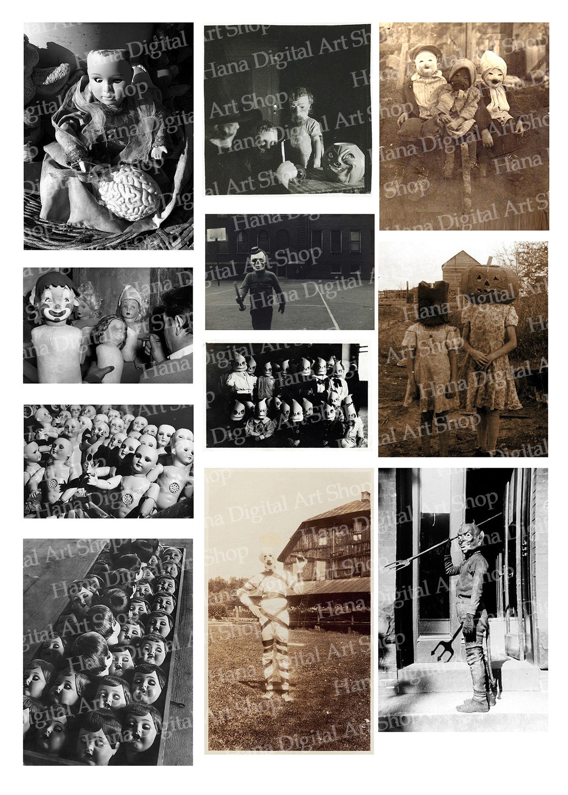 VINTAGE CREEPY Picture 3, Halloween Ephemera, Horror Postcard, Horror ...