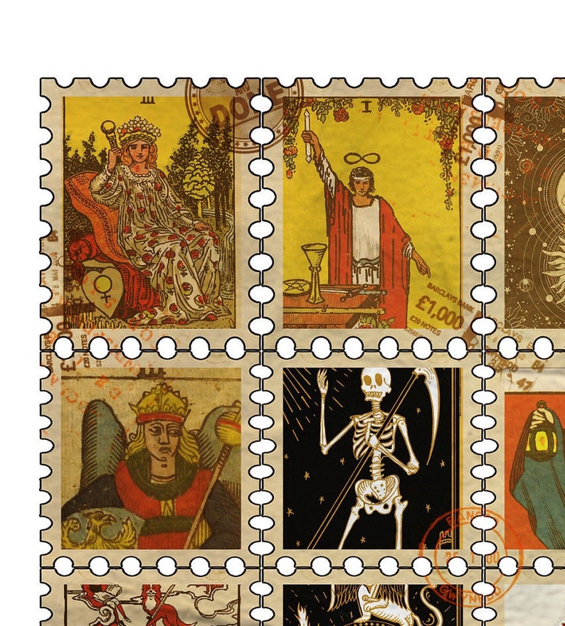 48 TAROT STAMPS, Fairy Printable Stamp, Vintage Stamp, Fairy Stamps ...