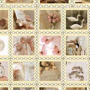 48 LIGHT ACADEMIA AESTHETICS Stamps, Printable Stamp, Vintage Stamp ...