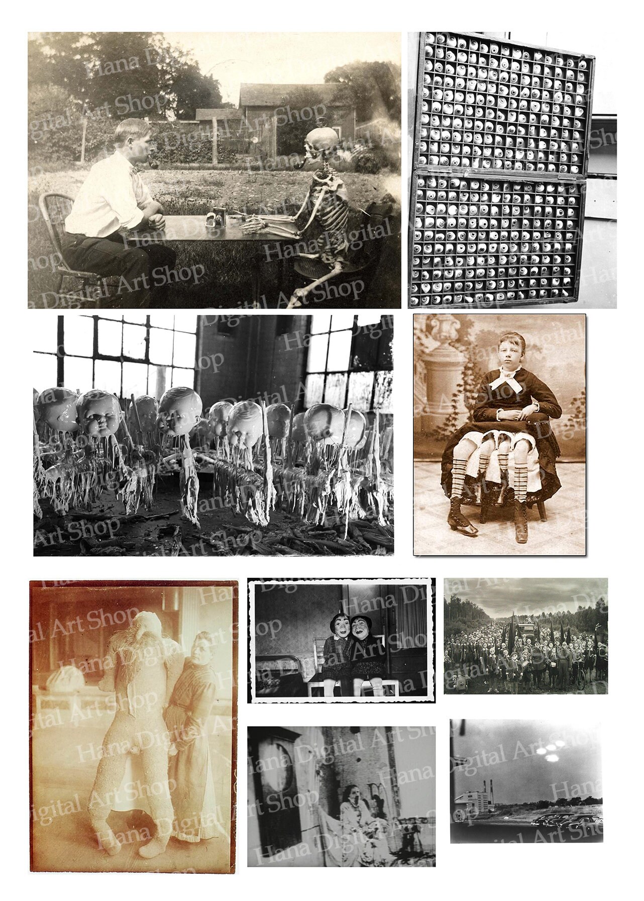 VINTAGE CREEPY Picture 3, Halloween Ephemera, Horror Postcard, Horror ...