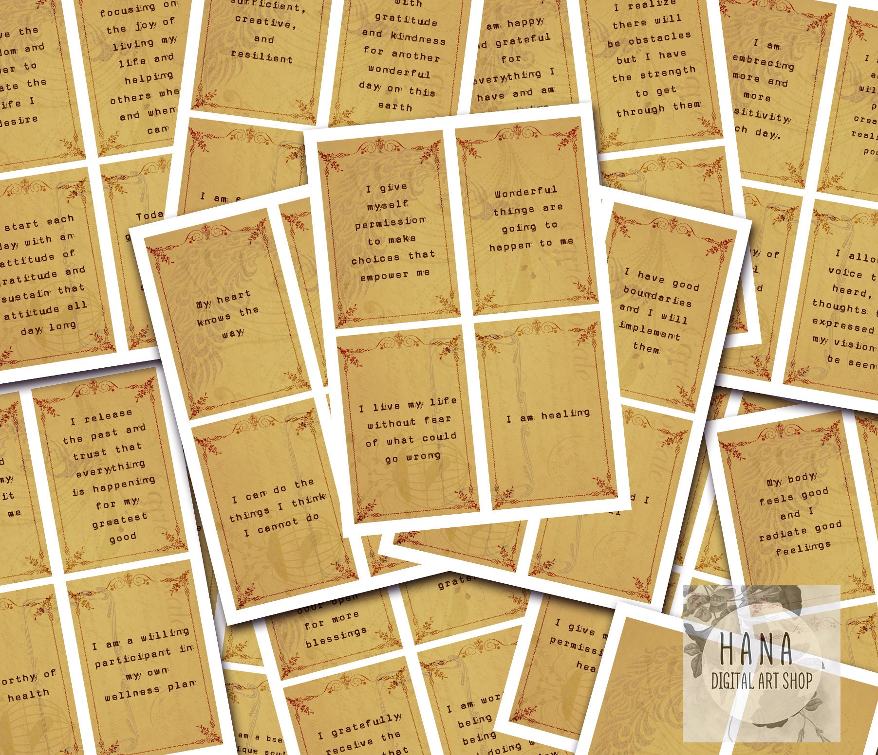 POSITIVE AFFIRMATIONS, Affirmations for a Great Day, Vintage Cards ...