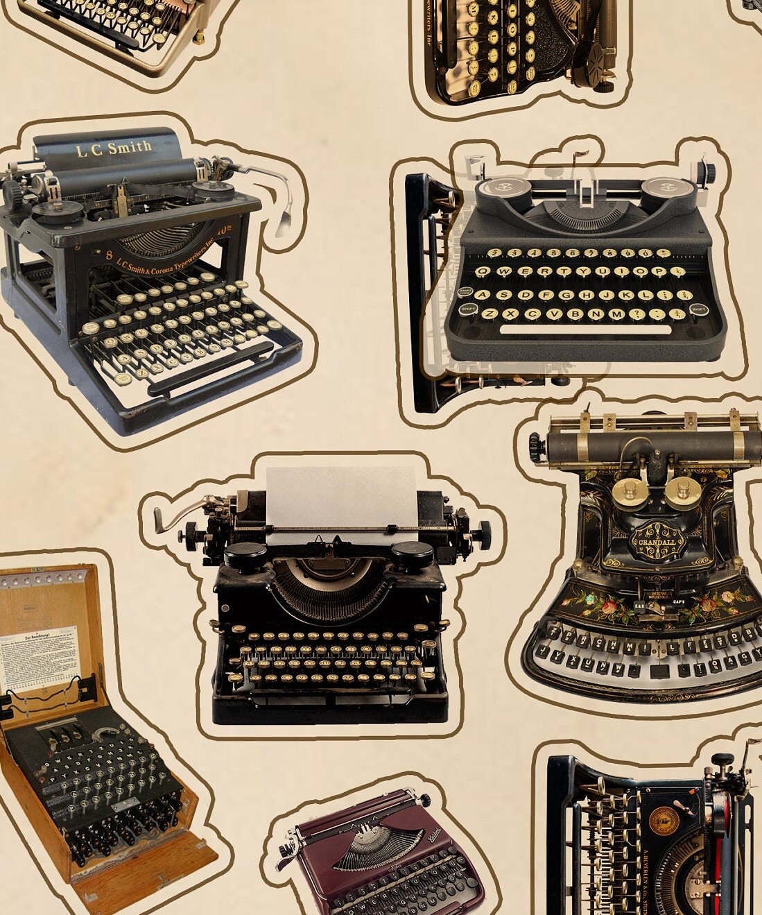 Vintage Typewriter Stickers, Bird Clip Art, Junk Journal (digital ...
