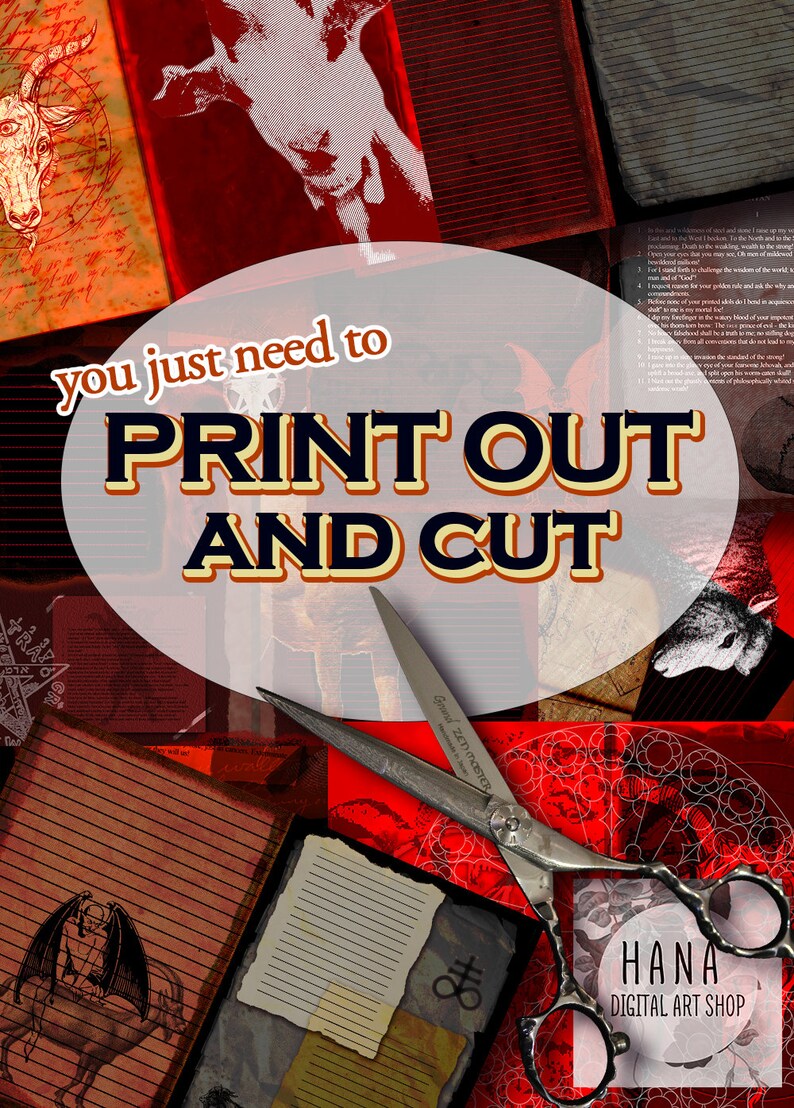 DIGITAL SATANIC Journal Printable Pages, Digital Ephemera Download ...