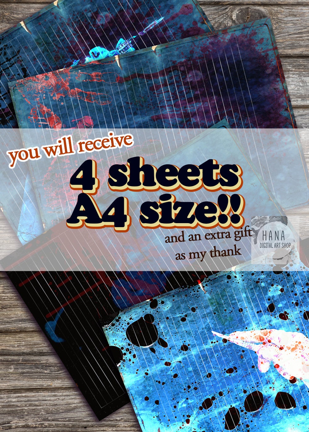 BLOODY LINE PAPER, Creepy Journal Printable Pages, Digital Ephemera ...