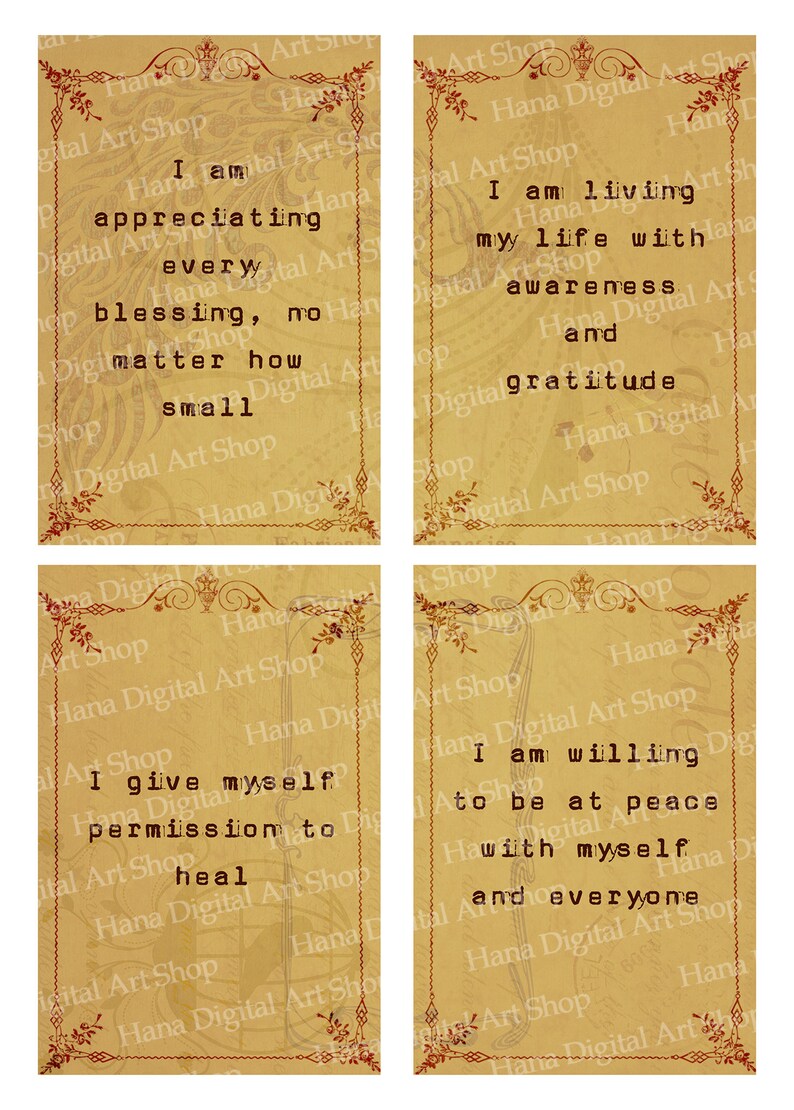 POSITIVE AFFIRMATIONS, Affirmations for a Great Day, Vintage Cards ...
