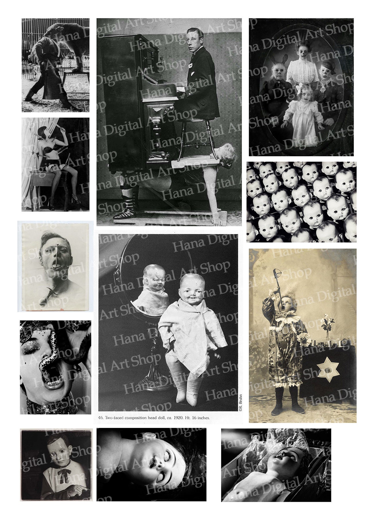 VINTAGE CREEPY Picture 3, Halloween Ephemera, Horror Postcard, Horror ...