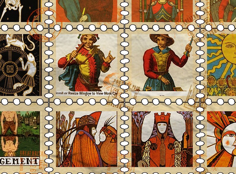48 TAROT STAMPS, Fairy Printable Stamp, Vintage Stamp, Fairy Stamps ...