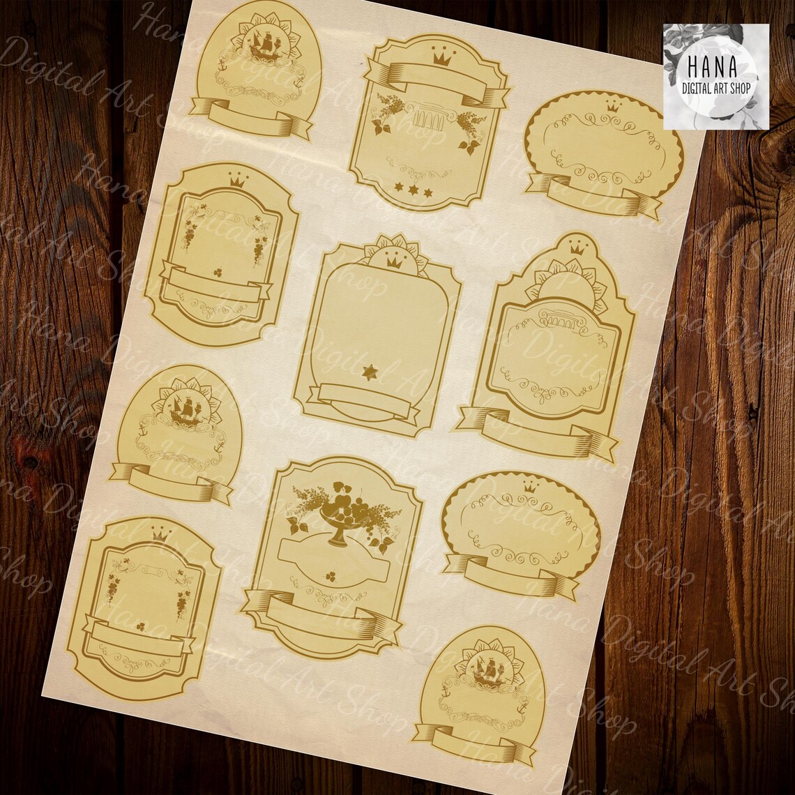 VINTAGE LABEL Clip Art, Printable Frame, Digital Frame, Frame for ...