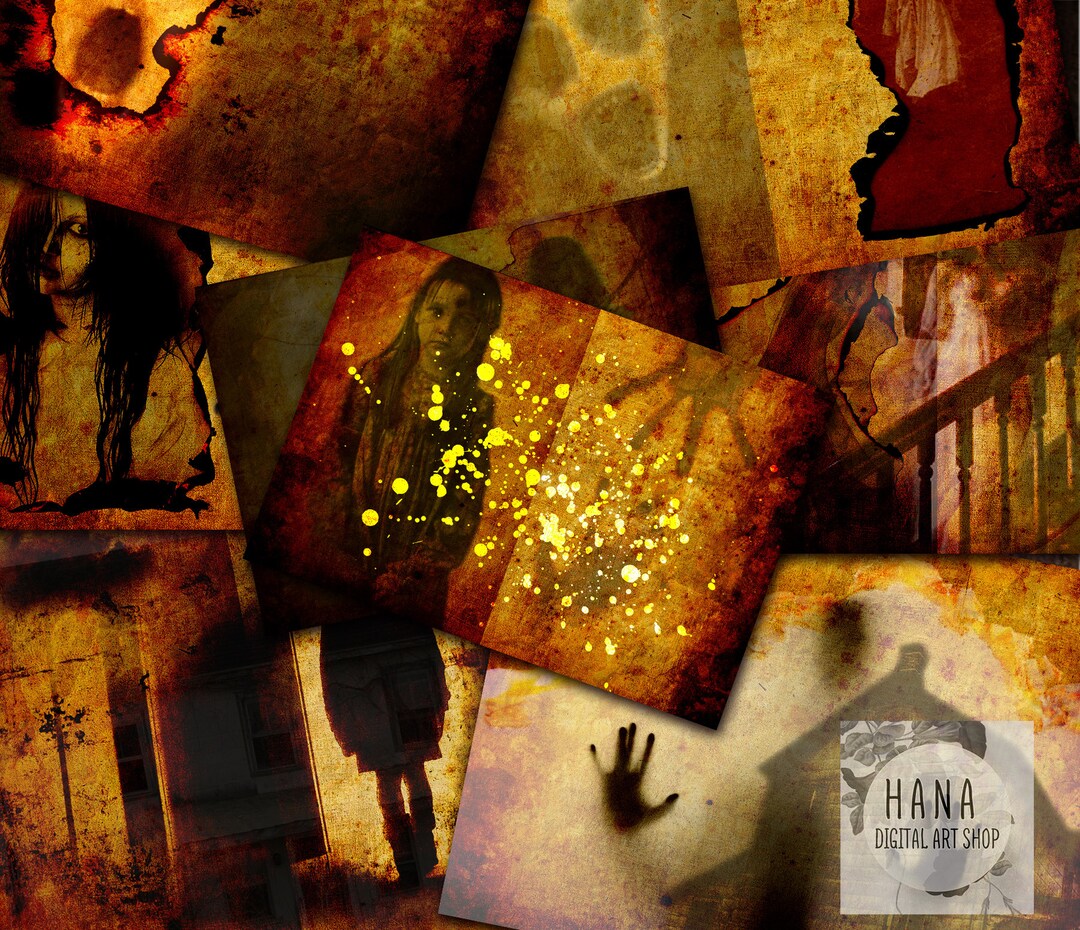 CREEPY GHOST, Burned Paper, Journal Printable Pages, Digital Ephemera ...