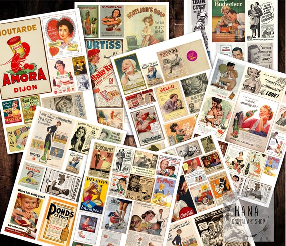 VINTAGE ADVERTISEMENT POSTER Retro Poster Advertisement Kit - Etsy