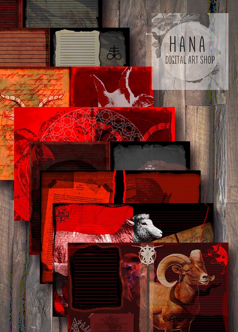 DIGITAL SATANIC Journal Printable Pages, Digital Ephemera Download ...