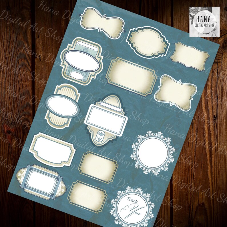 VINTAGE LABEL Clip Art, Printable Frame, Digital Frame, Frame for ...
