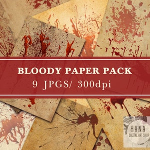 BLOODY PAPER PACK, Creepy Paper, Journal Printable Pages, Digital ...