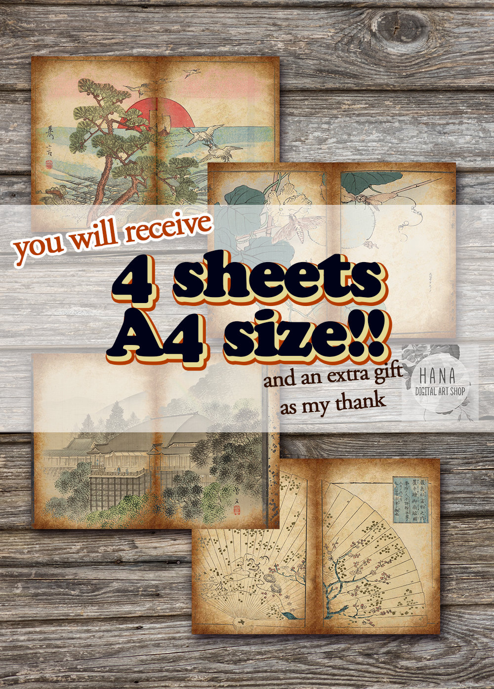 VINTAGE JAPANESE Printable Pages for Junk Journals, Japanese Ephemera ...