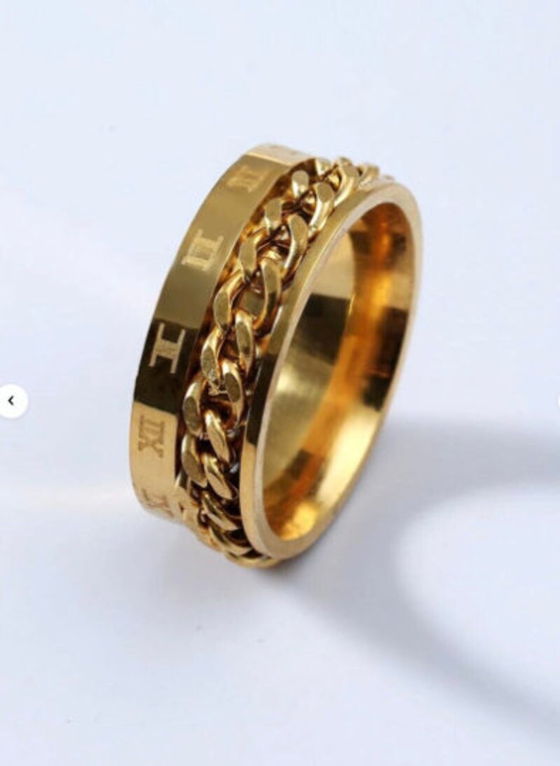 Roman Numerals Spinning Mens Ring - Etsy