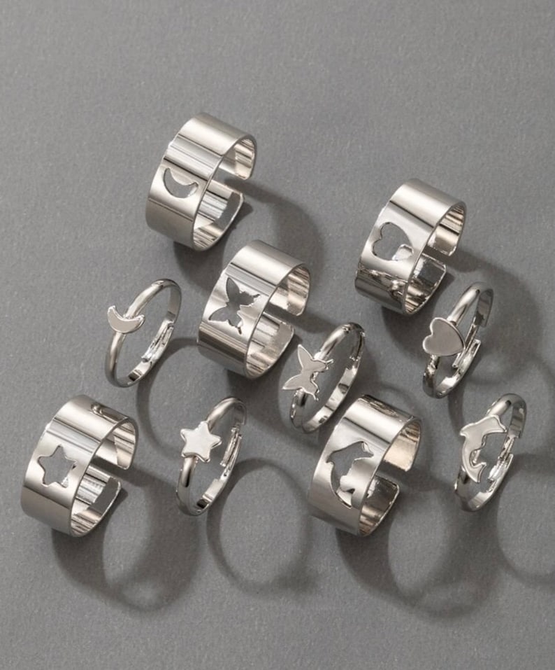 Matching Partner/couple Silver Rings - Etsy