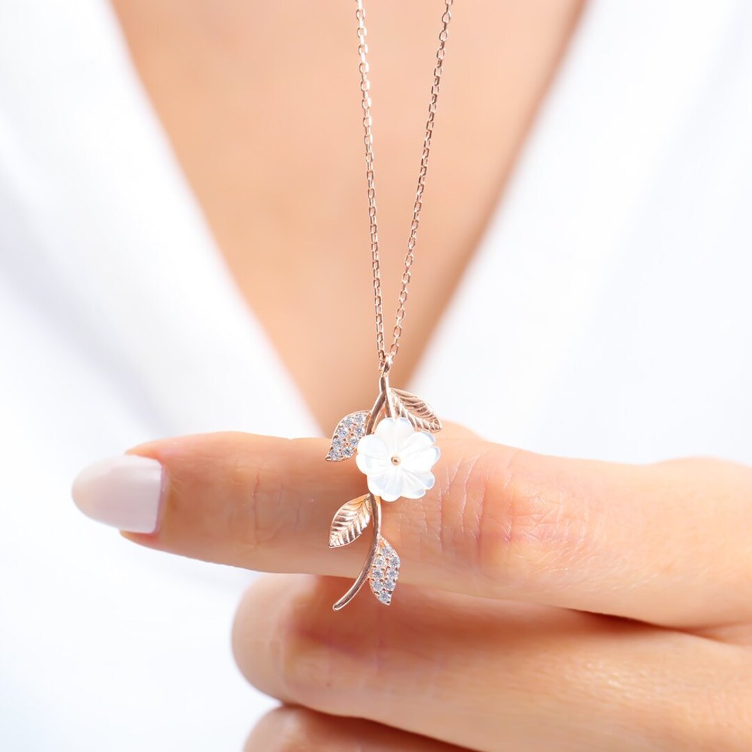 Italian Design Spring Sparkle Necklace 925 Sterling Silver Flowers ...