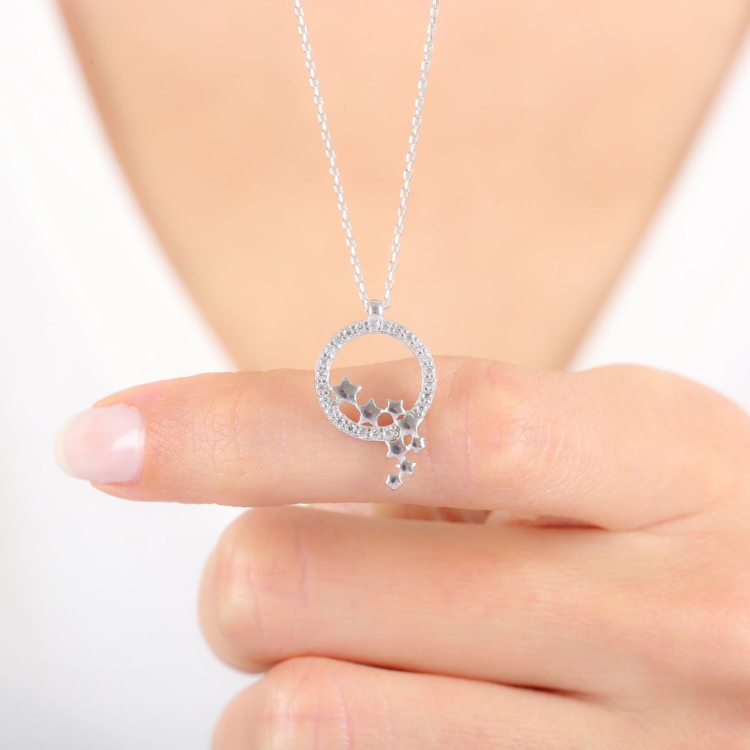 Stargate Sİlver Color 925 Sterling Silver Necklace, Bridal Jewelry ...