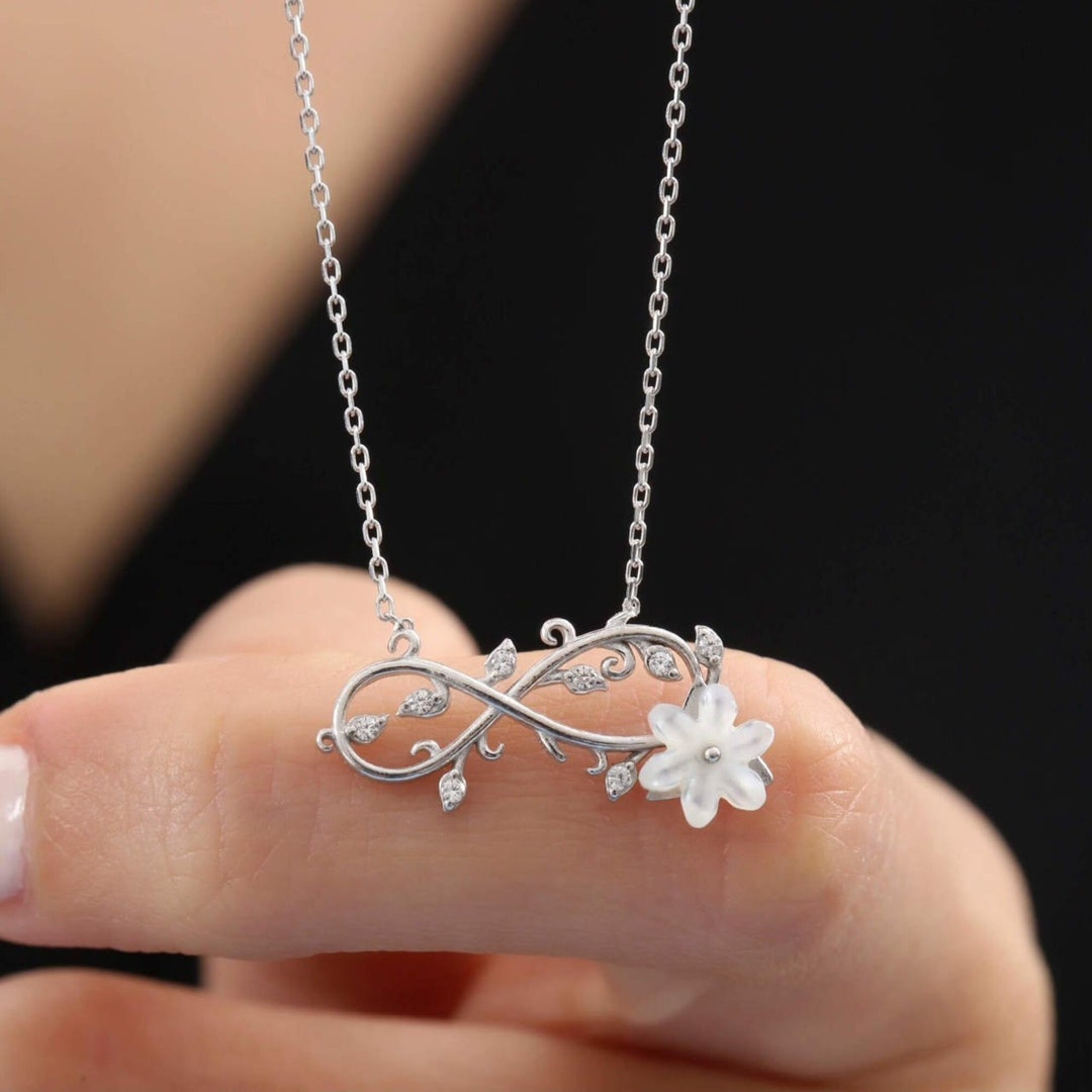 Infinity Vine Magnolia Flowers925 Sterling Silver Necklace Perfect ...