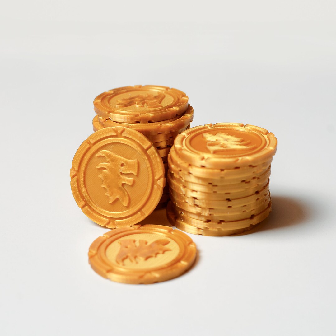 Flamecraft Coin: 3D Printed Golden Token Set - Etsy