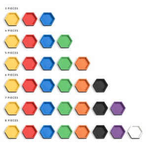 Magnetic Hexagon Board Game Token Tray – Custom Color Organizers With ...
