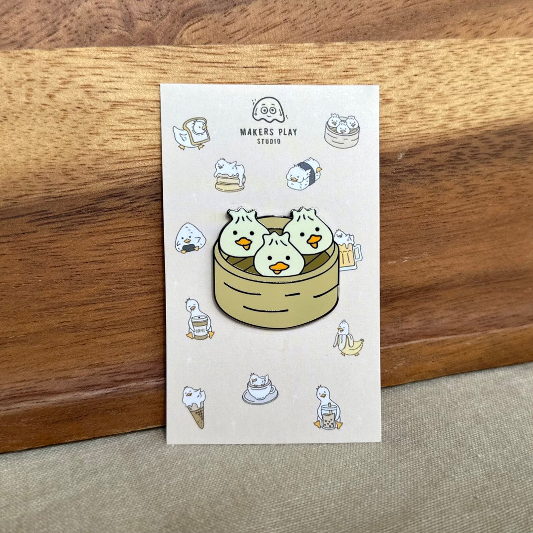 Cute Duck Enamel Pin Dumplings Aesthetic Lapel Pin Kawaii Duck Birthday ...