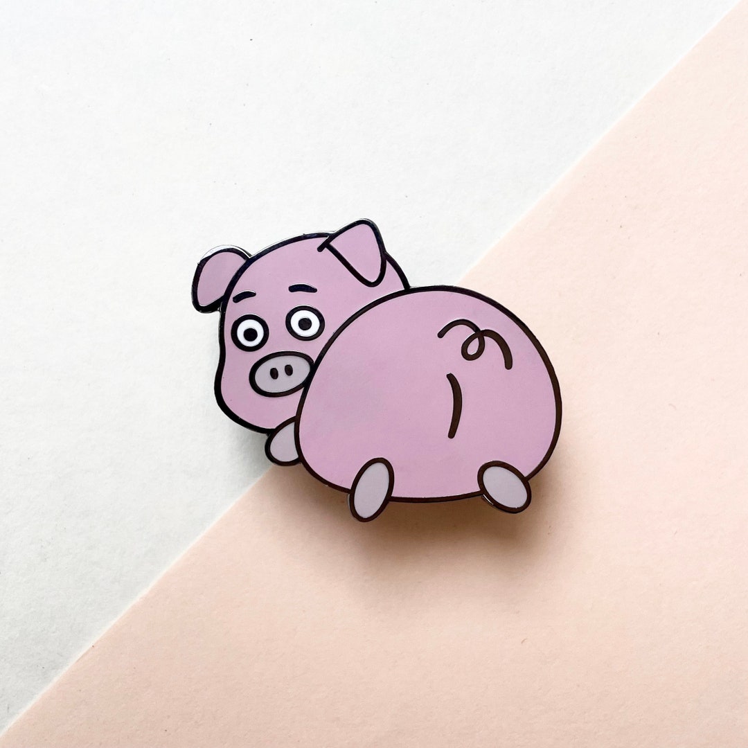 Pig Hard Enamel Pin Animal Butt Hard Enamel Pin Cute Animal Buttie ...