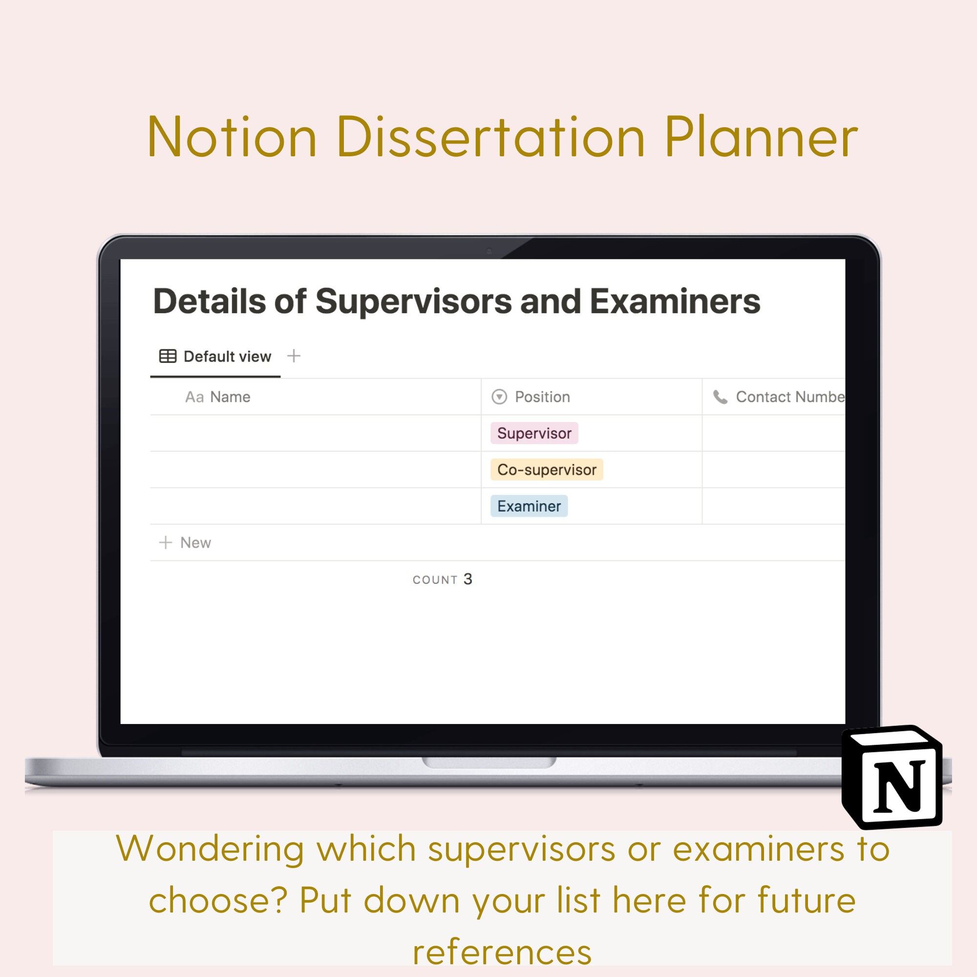 Dissertation and Thesis Planning for Students | Notion Template ...
