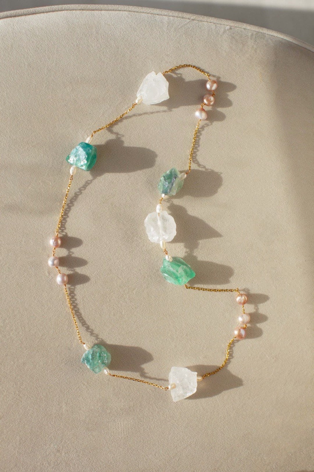 AMELIA Nugget Beads, Pearl Necklace, Freshwater Pearls, Modern Necklace ...