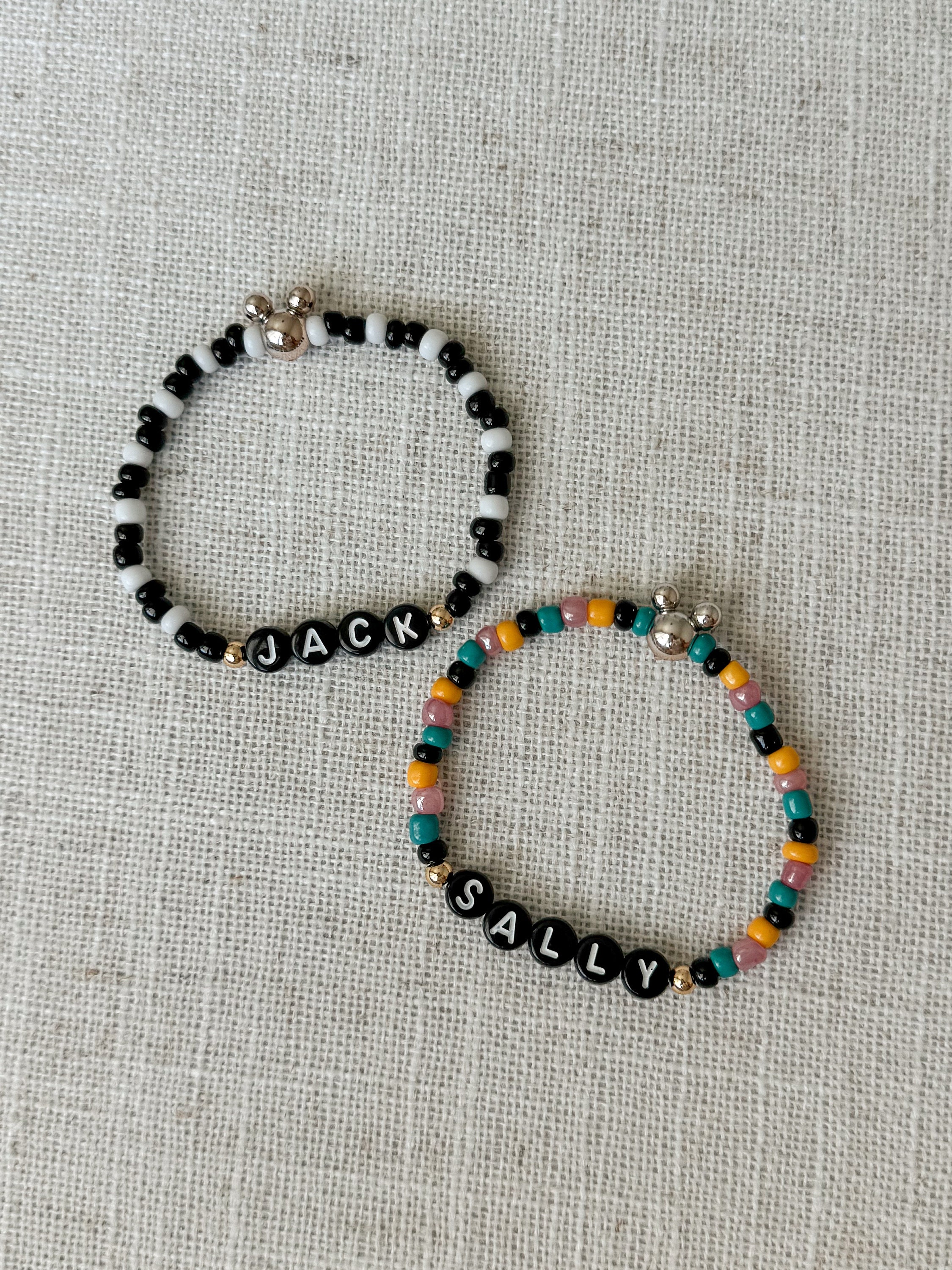 Jack and Sally Bracelets , Beaded Bracelets , Halloween Accessories ...