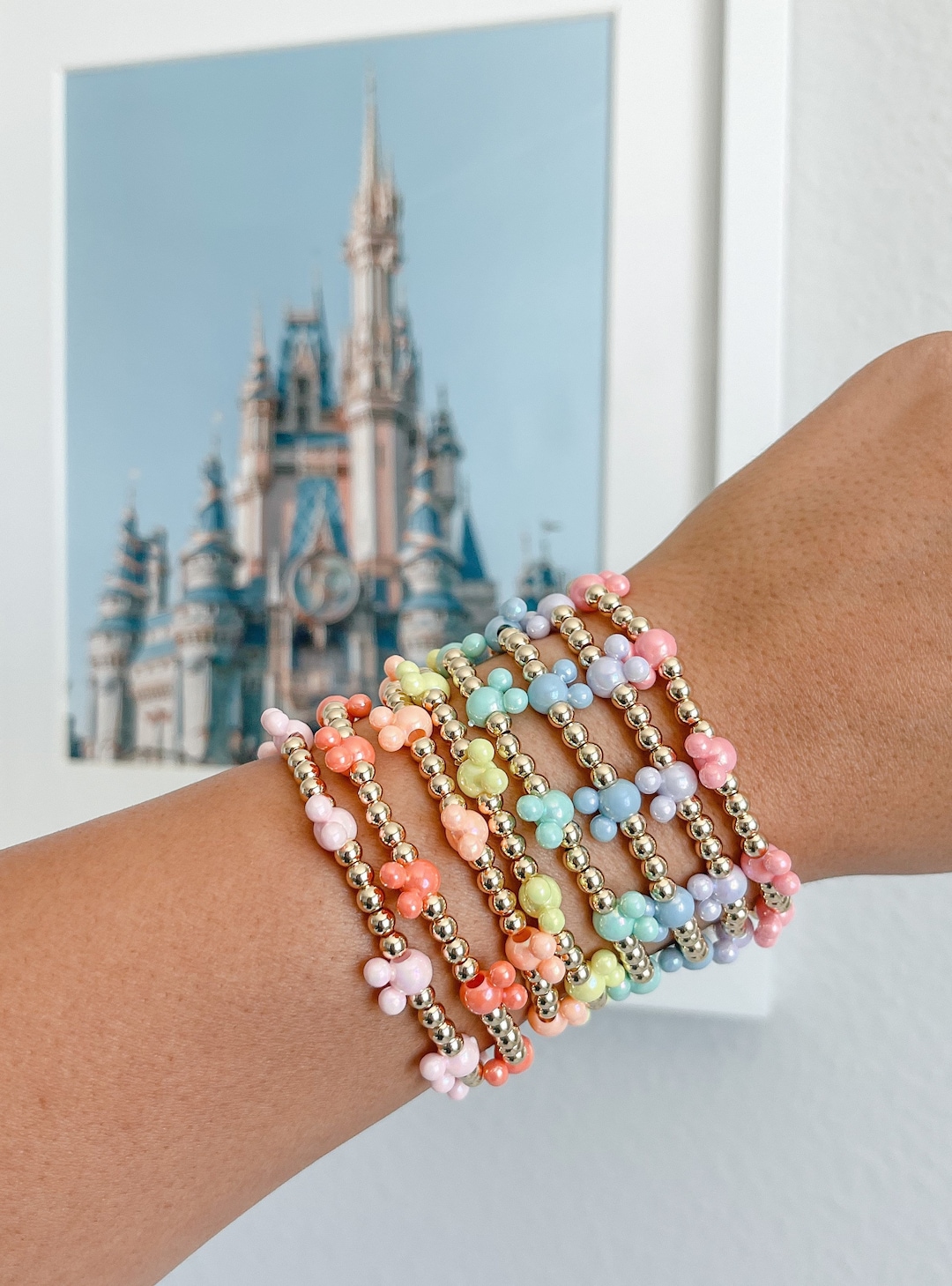 Dainty Mouse Beads on Gold Beaded Bracelet - Etsy