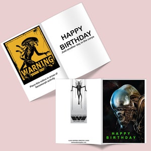 Xenomorph Alien Birthday Card, UK SELLER Alien Queen, Jones the Cat ...
