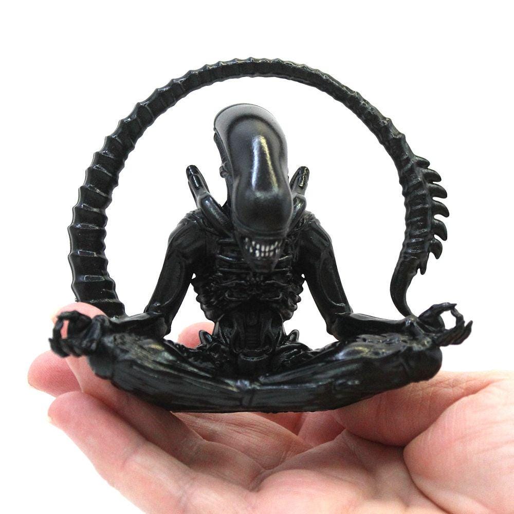 Meditating Xenomorph Fridge Magnet: Sci-fi Zen Decor - Etsy