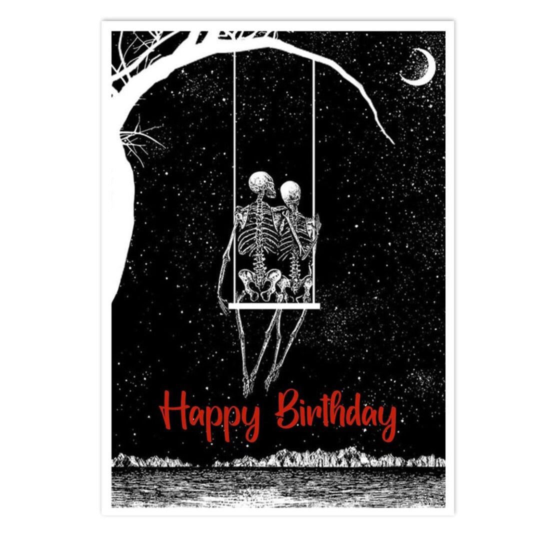 Skeleton Love Birthday Card Grim Reaper Birthday Card Buffy - Etsy UK
