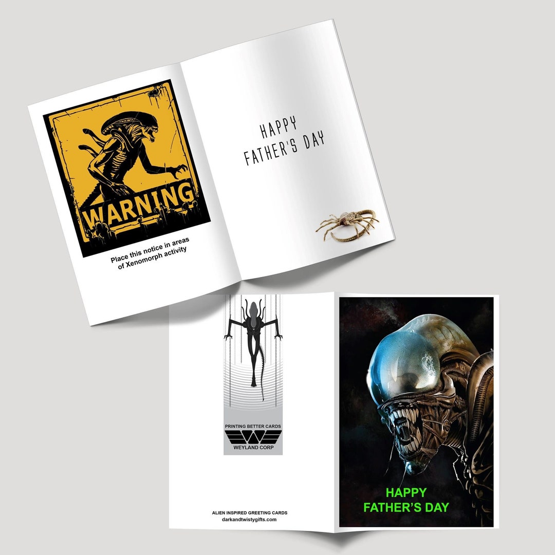 Alien Father's Day Card, Facehugger Father's Day Card, Alien Christmas ...